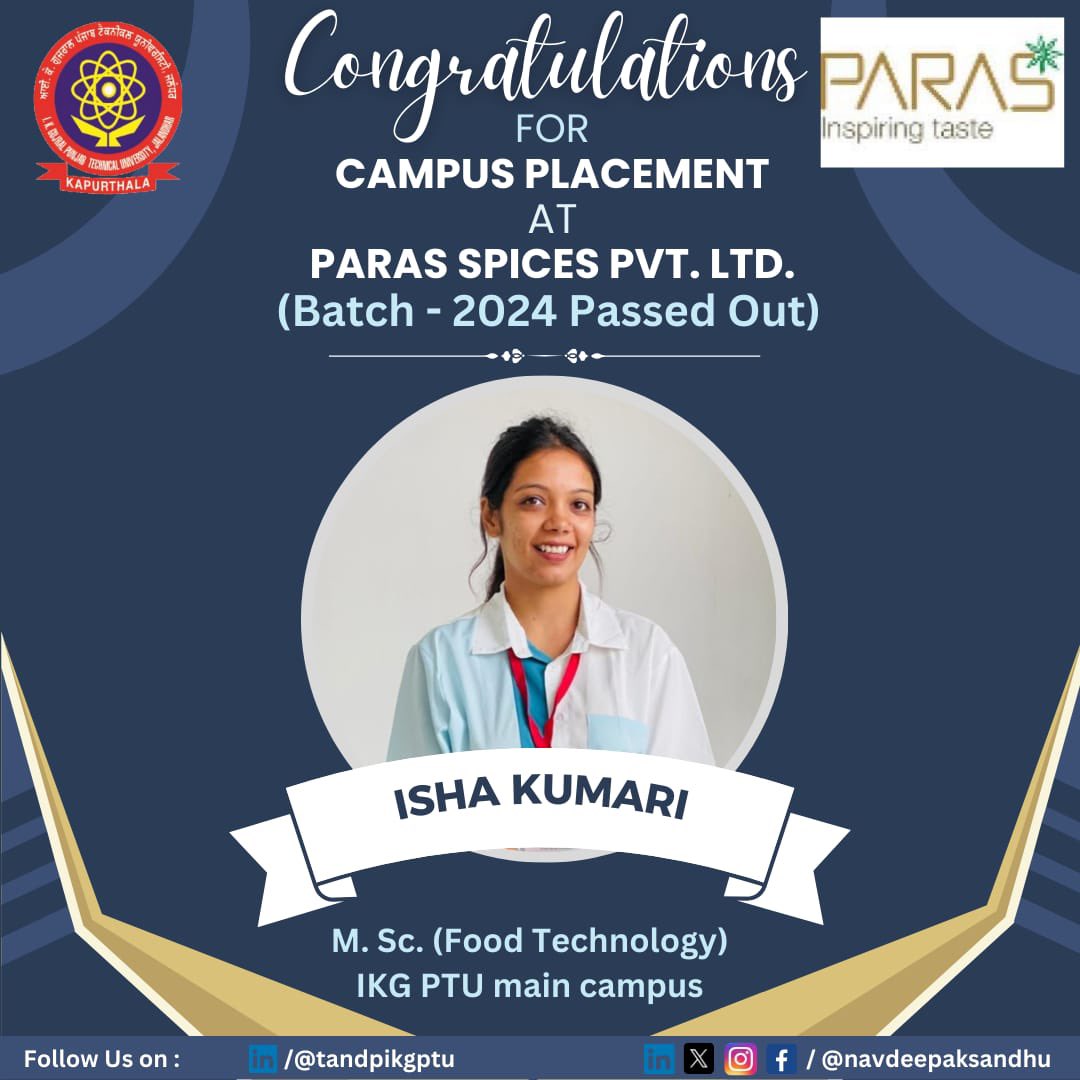 Paras Spices Pvt. Ltd.-2024-Placement – I.K. Gujral Punjab Technical ...
