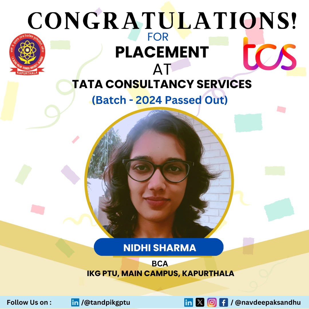 TCS-2024- Placement – I.K. Gujral Punjab Technical University Jalandhar ...